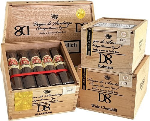Xì Gà Vegas De Santiago D8 Wide Churchill Hộp Gỗ 20 Điếu